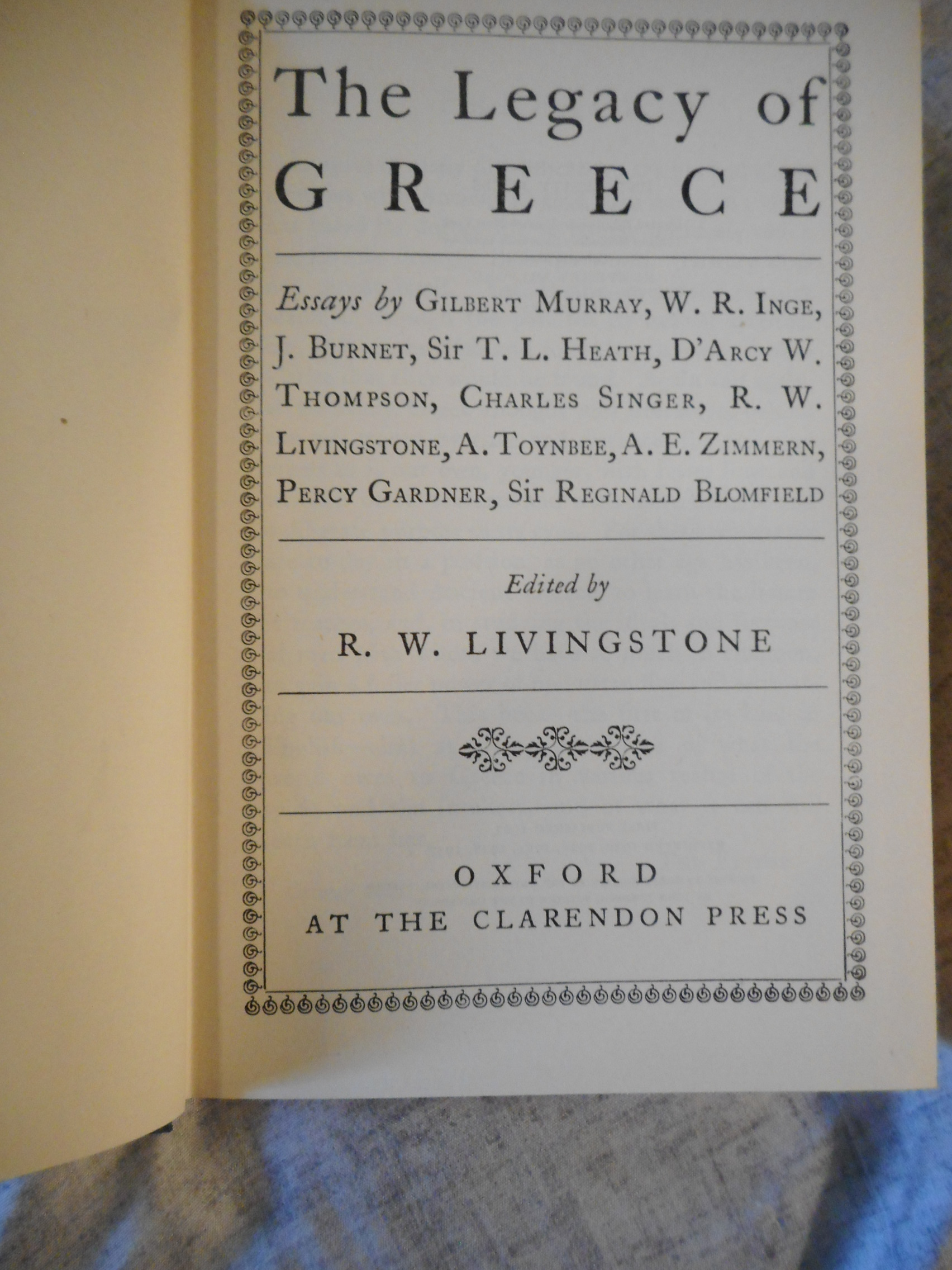 THE LEGACY OF GREECE